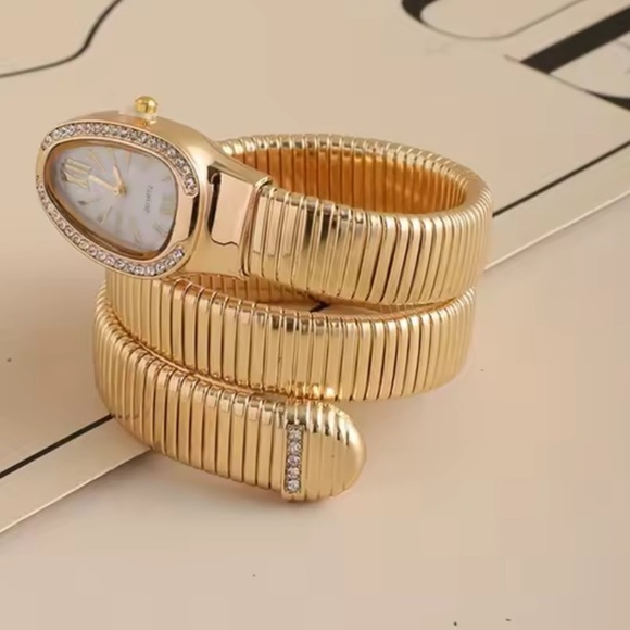 Anthropologie | Accessories | Serpenti Gold Wrap Timepiece Watch | Poshmark